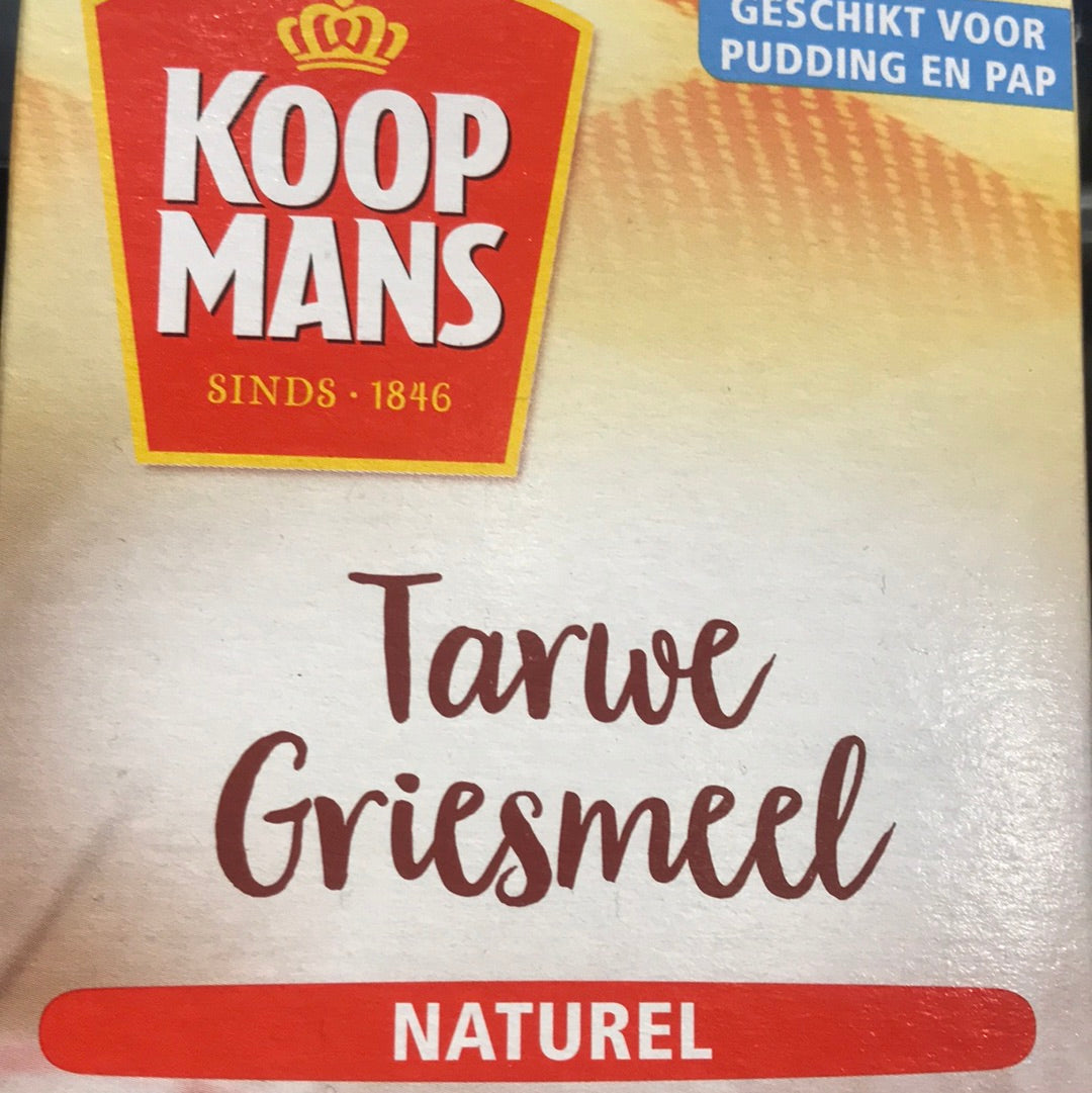 Koopmans Tarwe Griesmeel Natural 500g – http://dutchmarketinusa.com/