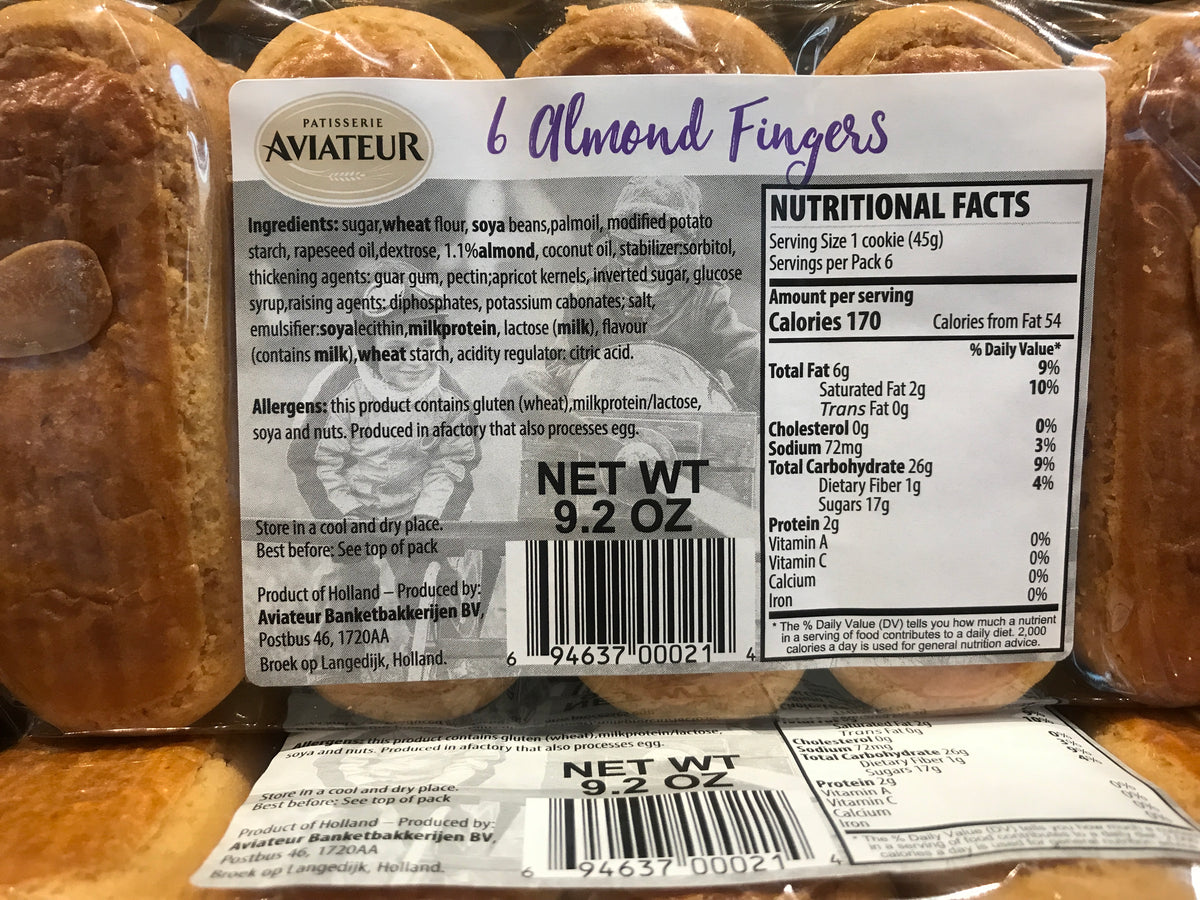 Aviateur Almond Fingers (kanos ) 9.2 oz – http://dutchmarketinusa.com/